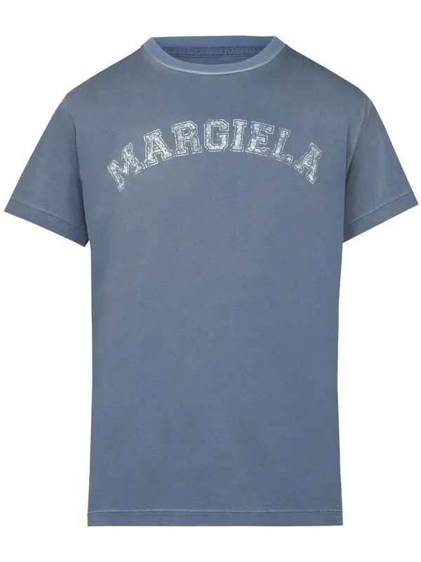MAISON MARGIELA Logo-print Jersey T-shirt - Blue