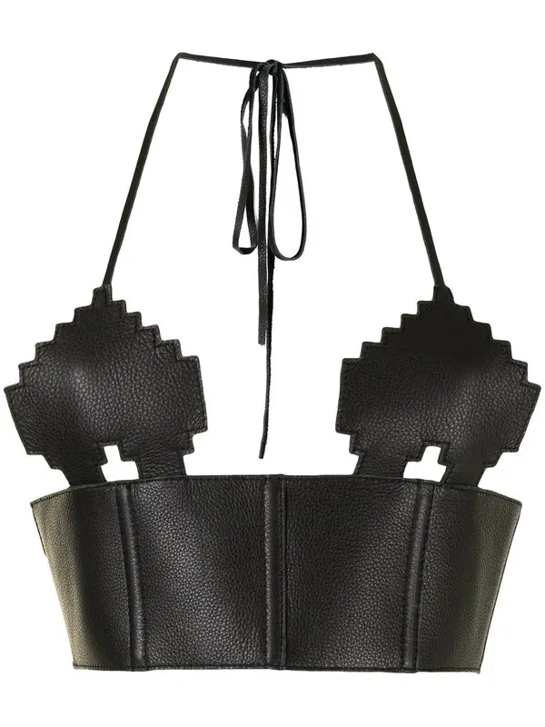 Natasha Zinko Leather Pixel Heart Top