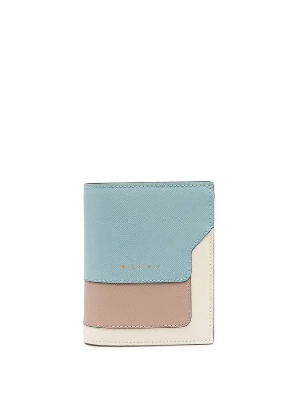Marni Colour-block Leather Wallet - Neutrals