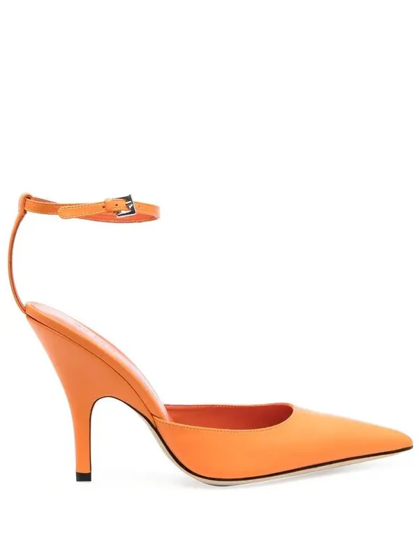 By Far Ankle Strap 70mm Pumps - Orange