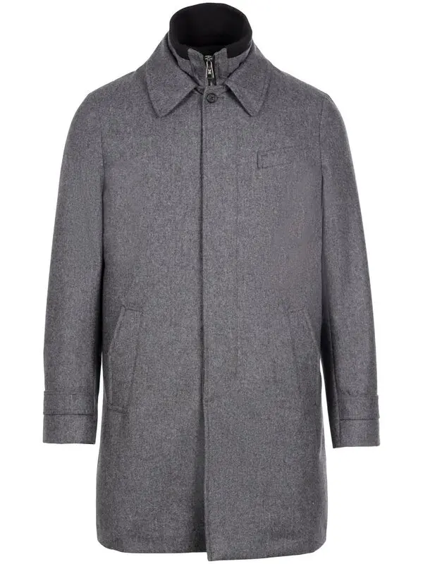 NORWEGIAN WOOL Down-lined Wool Coat - Grey