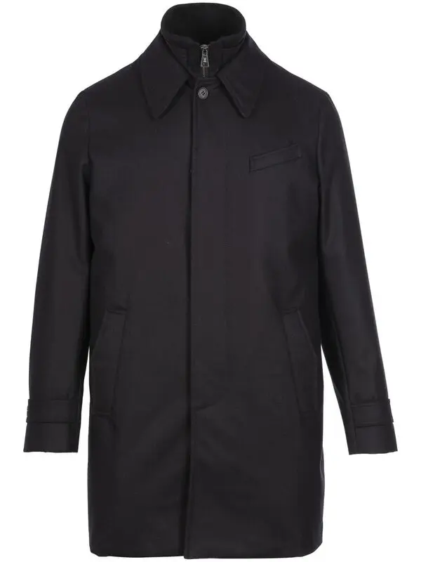 NORWEGIAN WOOL Down-lined Wool Coat - Black