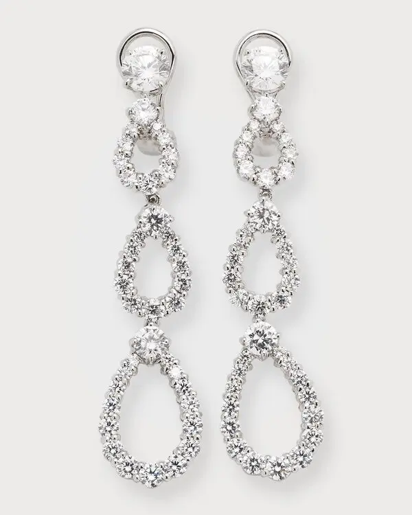 FANTASIA BY DESERIO Three-tier Dangle Earrings - Clear