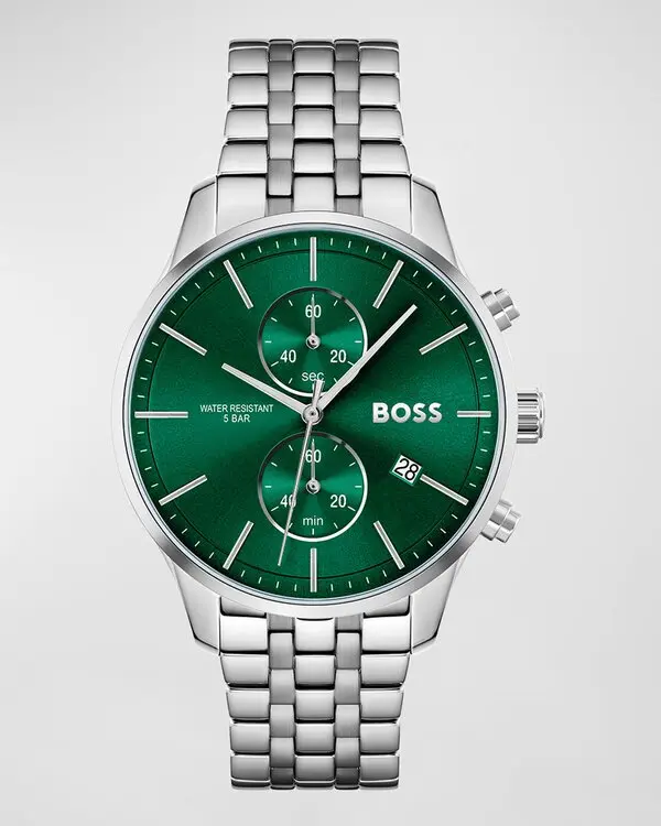 Hugo Boss Associate Stainless Steel Chronograph Bracelet Watch, 42mm ...