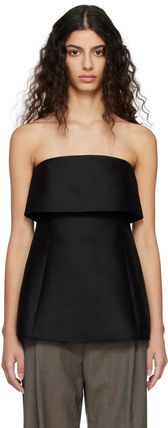 TotêMe Black Foldover Blouse In 200 Black - 60% Off | Editorialist