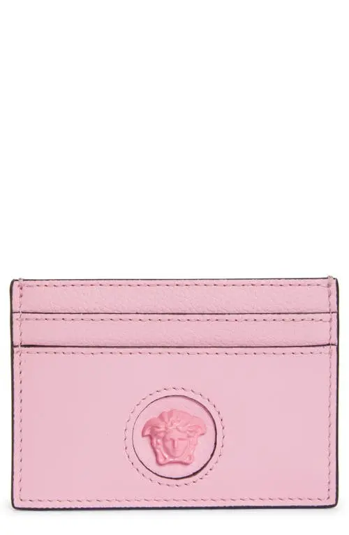 Versace Medusa Leather Card Case - Baby Pink /versace Gold | Editorialist