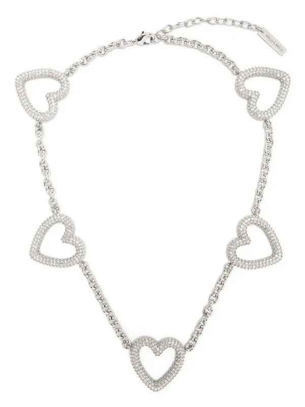 Mach & Mach Heart Motif Crystal Necklace