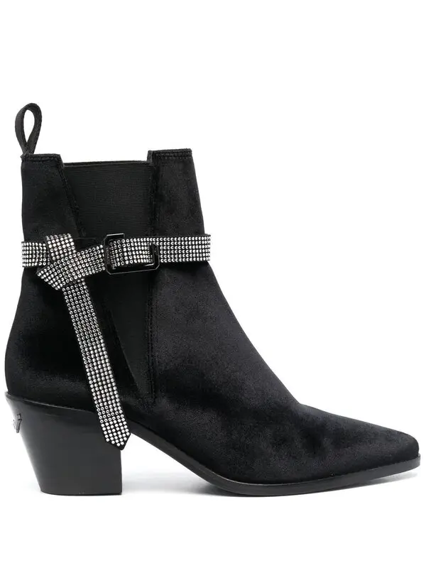 Zadig&Voltaire Crystal-embellished 70mm Velvet Boots
