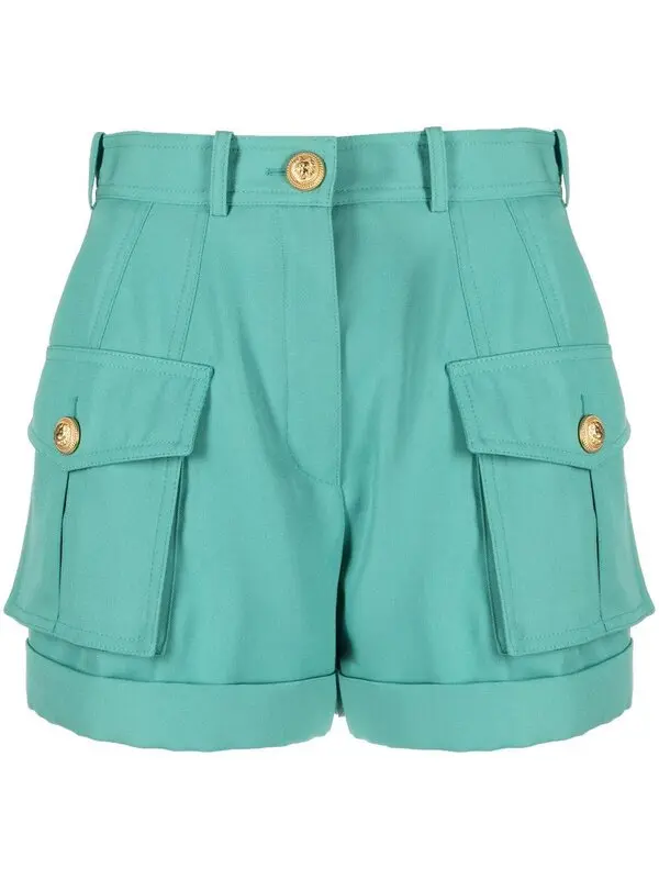 Balmain High-waisted Flap-pocket Shorts