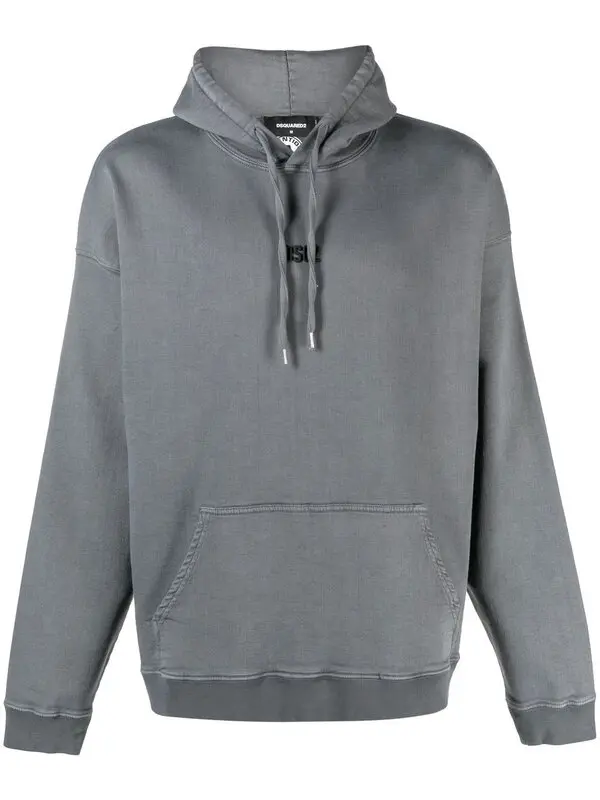 Dsquared2 Embroidered Logo Hoodie - Grey