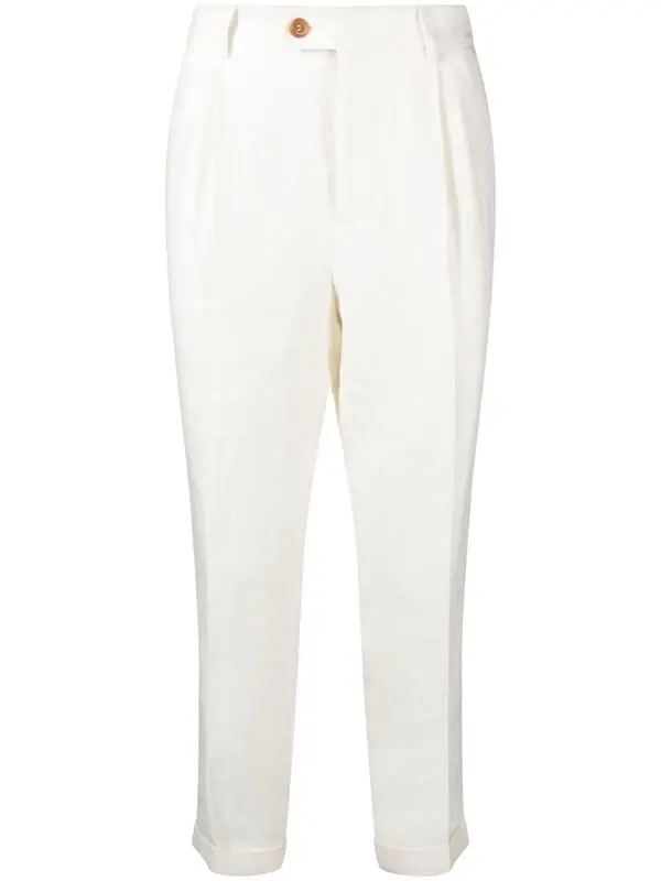 Brunello Cucinelli Cropped Tailored Trousers - White
