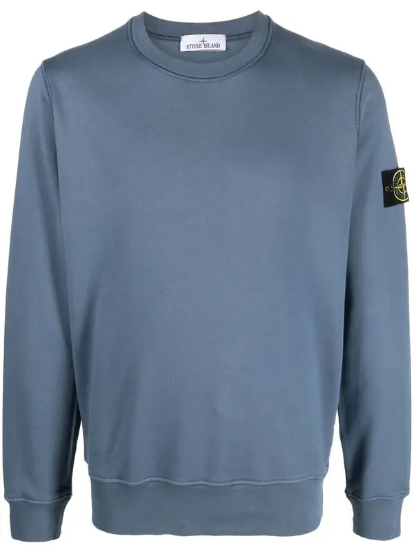Stone Island Compass-patch Crew-neck Sweatshirt - Blue