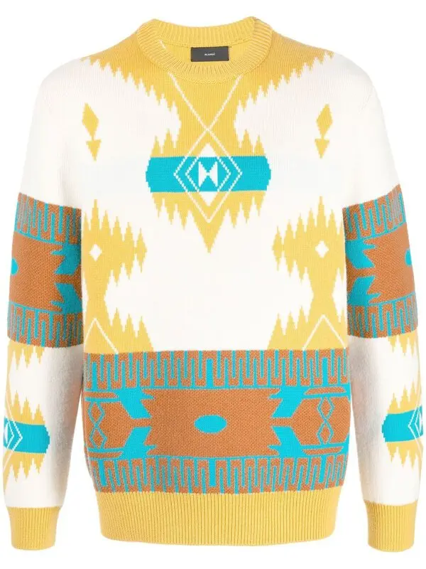 Alanui Icon Jacquard Abstract-pattern Jumper - Neutrals