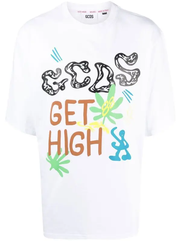 Gcds Logo-print Short-sleeve T-shirt - White