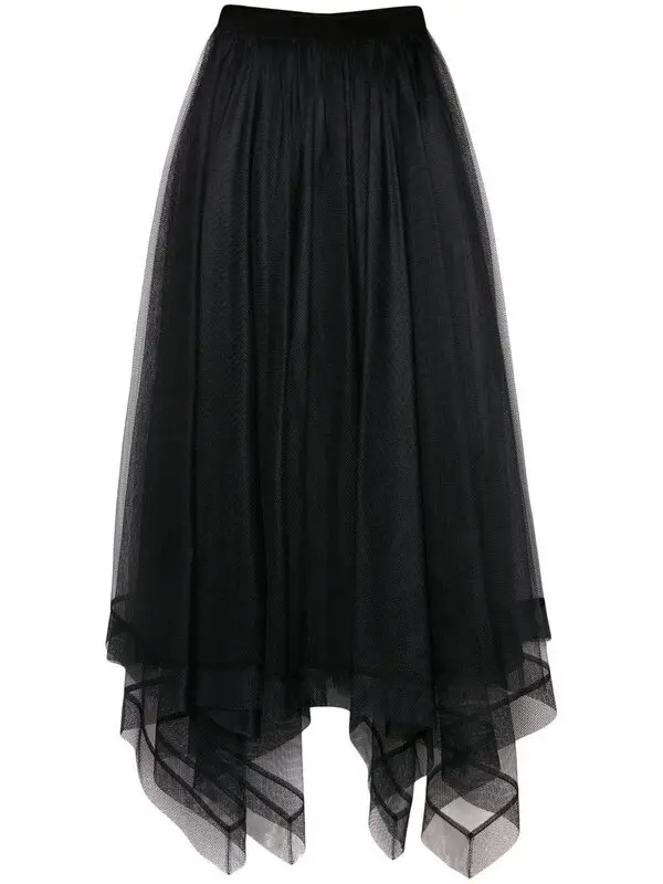 Alexander McQueen Asymmetric Tiered Skirt - Black