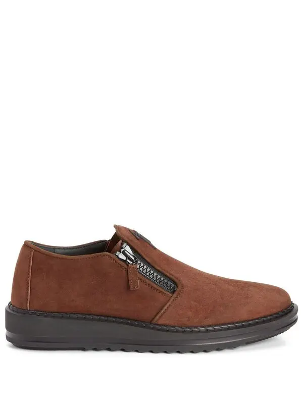 GIUSEPPE ZANOTTI Cooper Logo-plaque Loafers - Brown