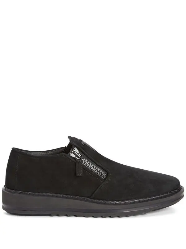 GIUSEPPE ZANOTTI Cooper Logo-plaque Loafers - Black