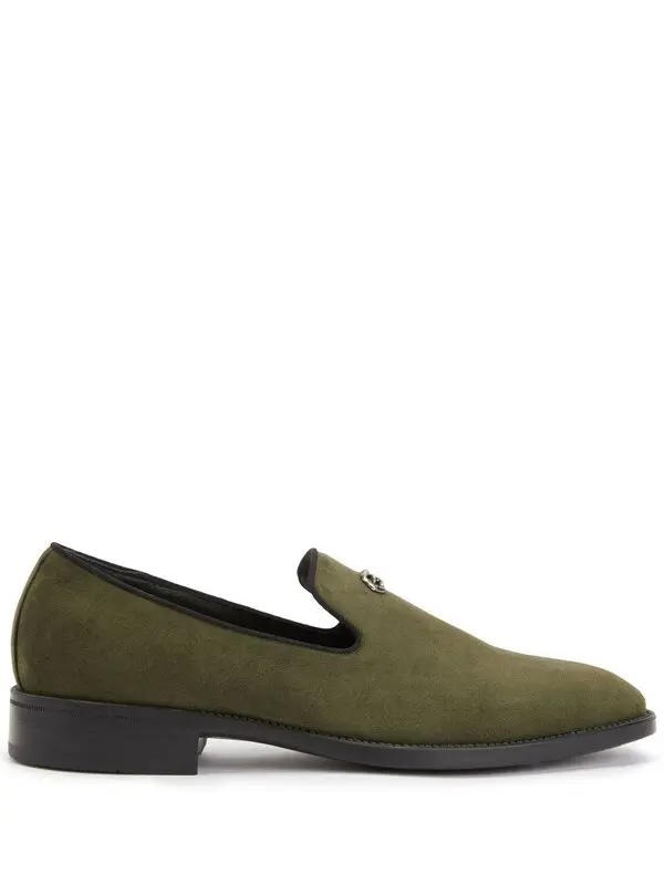 GIUSEPPE ZANOTTI Imrham Logo-plaque Loafers - Green