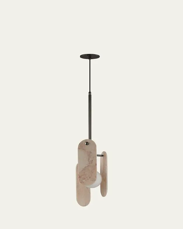 Studio M X Nina Magon Megalith Cord Hung Pendant Light - Rose Jade