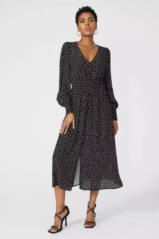 Principles Womens/ladies Spotted Midi Dress - Black | Editorialist