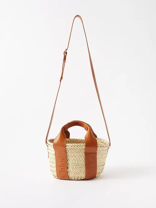 Buy Chloé X Mifuko Raffia And Leather Basket Bag - Tan White At 35% Off ...