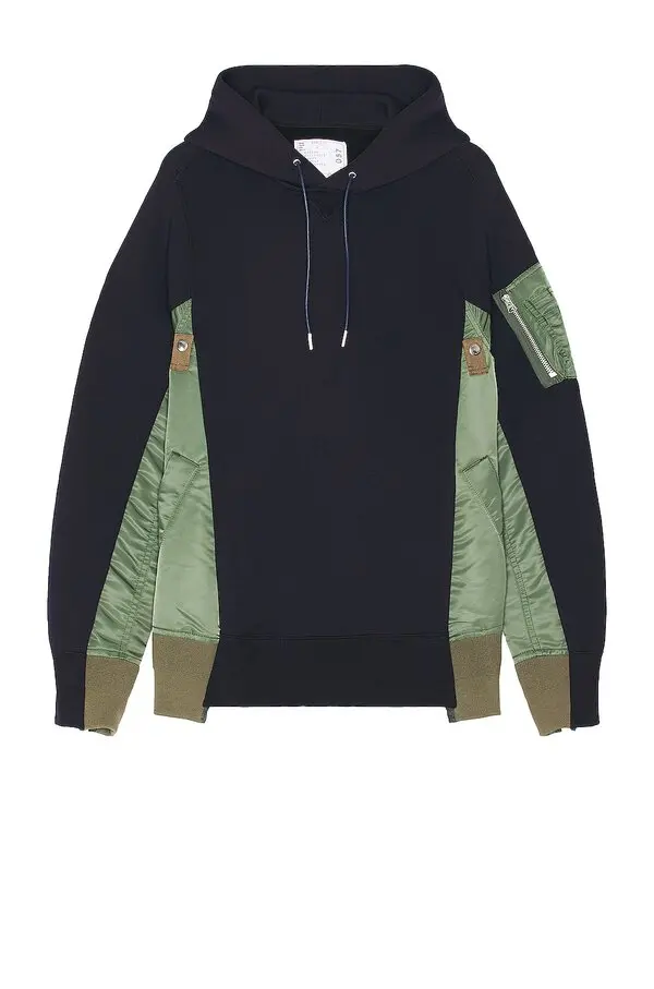 Sacai Sponge Sweat X Nylon Twill Hoodie