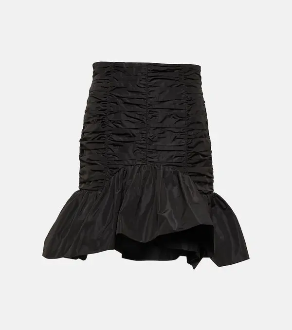 Patou Ruched Faille Miniskirt - Black