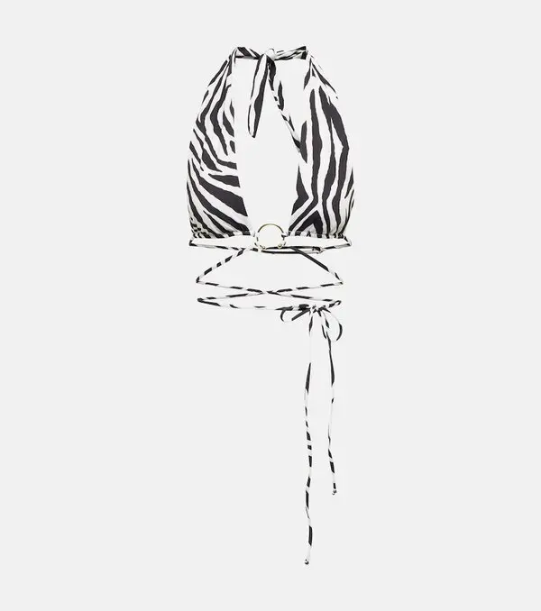 SAME Pierced Wrap Bikini Top - Multicoloured