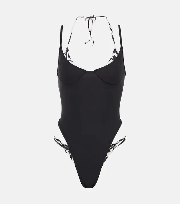 SAME Double Layer One-piece Swimsuit - Multicoloured
