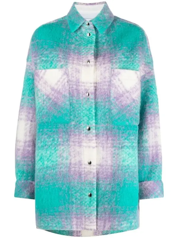 IRO PARIS Valaria Plaid Overshirt - Purple