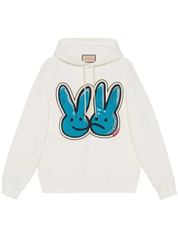 Gucci Bunny-print Cotton Jersey Sweatshirt - White | Editorialist