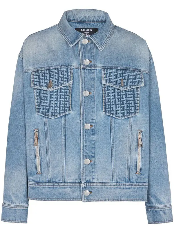Balmain Rear Logo-print Denim Jacket