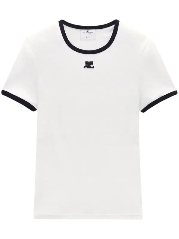 COURREGES Contrast Trim T-shirt