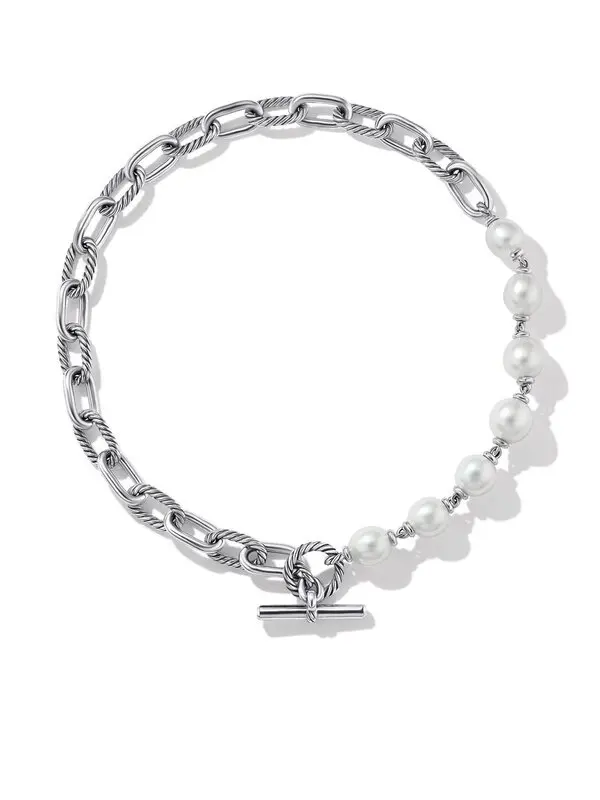 David Yurman Sterling Dy Madison Pearl Chain Necklace