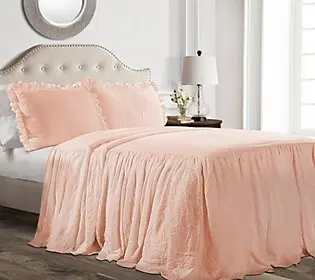 LUSH DECOR Ruffle Skirt Bedspread 2pc Set Twin