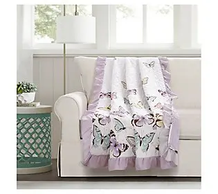 LUSH DECOR Flutter Butterfly Throw Lilac Single