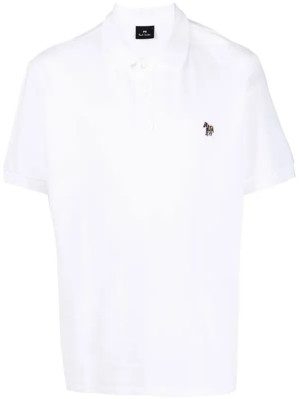 Paul Smith Zebra-patch Short-sleeved Polo Shirt - White