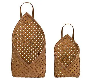 MELROSE Bamboo Wall Basket