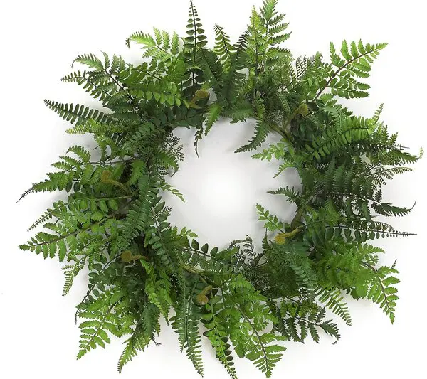 MELROSE Mixed Fern Floral Grapevine Wreath 24'd