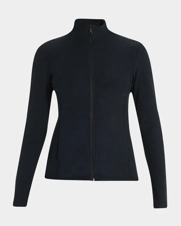 Beyond Yoga On The Go Mock-neck Jacket - Darkest Night