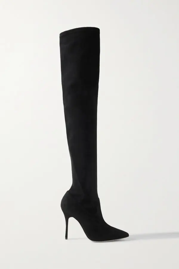 Manolo Blahnik Pascalarehi 105 Suede Over-the-knee Boots - Black