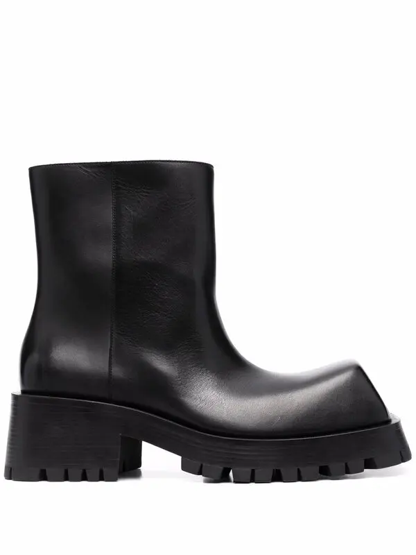Balenciaga Trooper Square-Toe Ankle Boots In Black - 40% Off