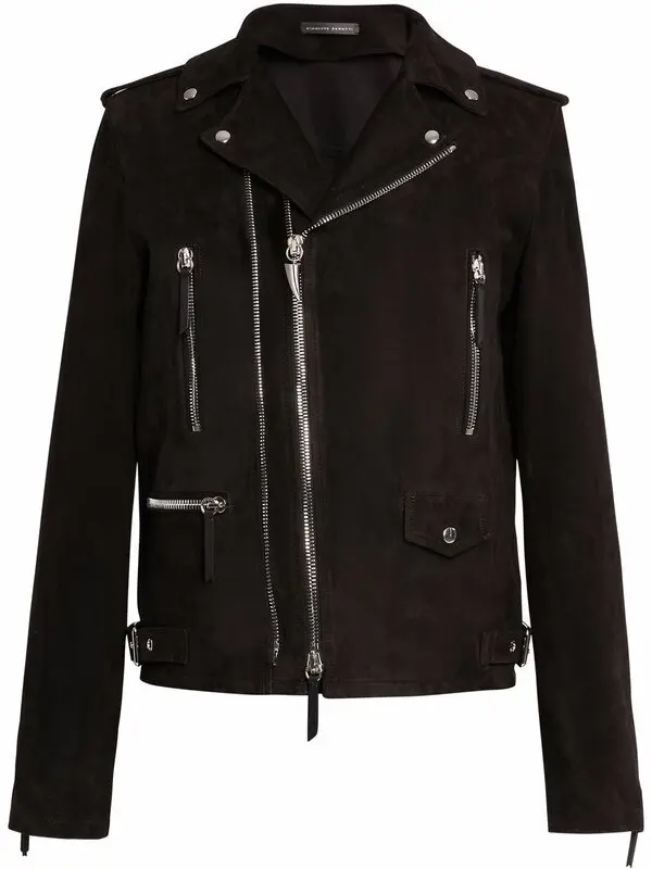 GIUSEPPE ZANOTTI Suede Biker Jacket