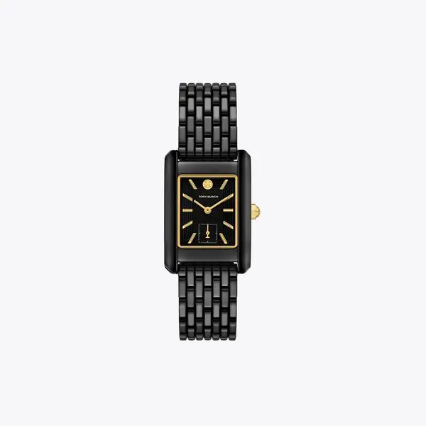 Tory Burch Eleanor Stainless Steel Watch - Black Ceramic