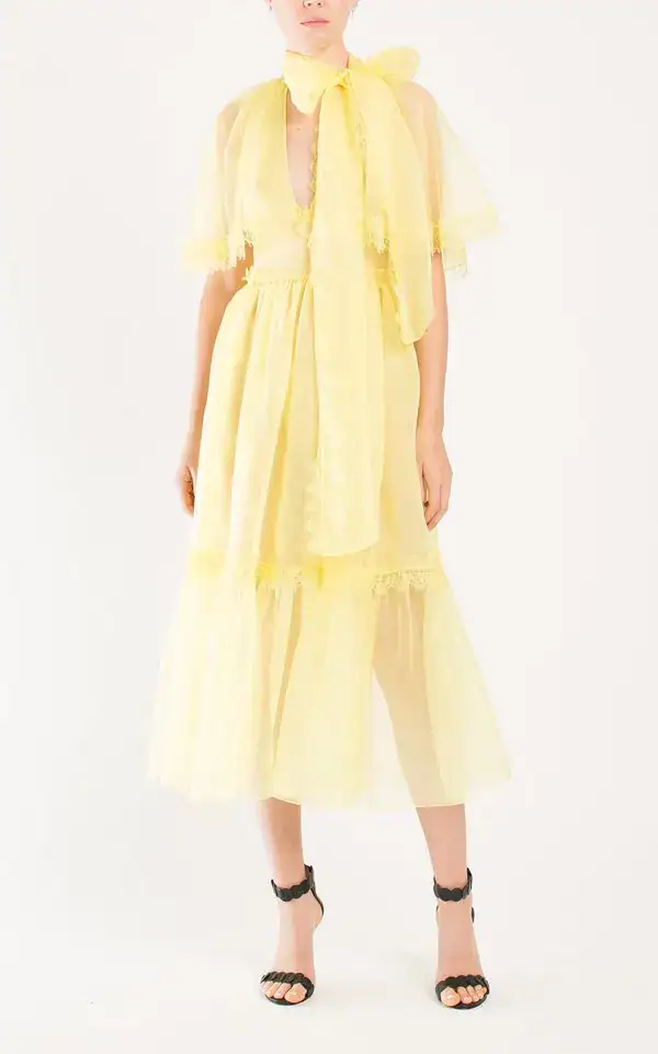 sachin and babi light blue dress NWT Maje Heart Embroidered Pleated Chiffon main image 1