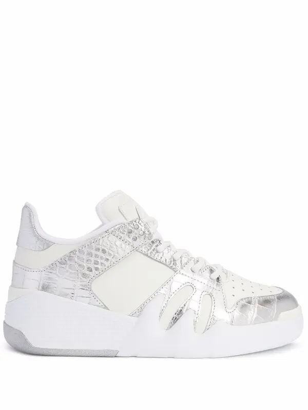GIUSEPPE ZANOTTI Talon Crocodile-effect Leather Sneakers