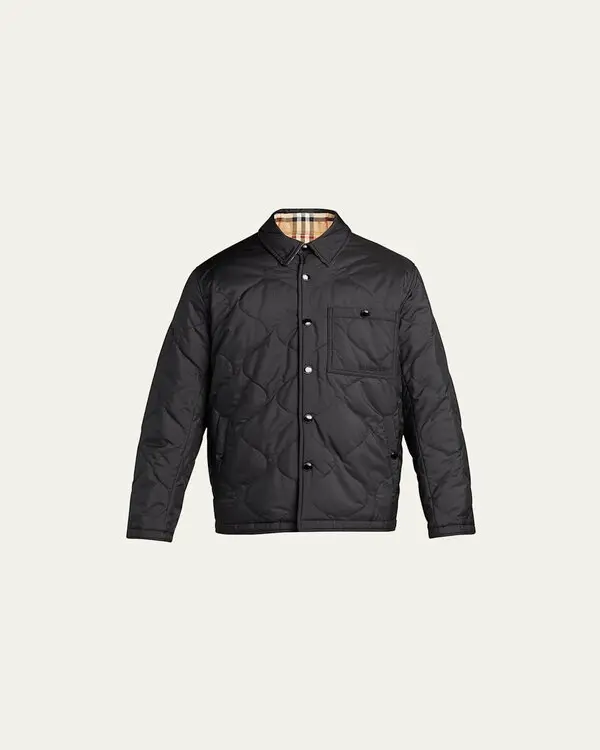 Burberry Francis Reversible Check Thermoregulated Overshirt
