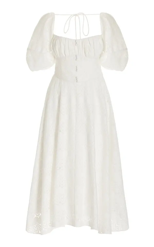 Acler Stapleton Cotton-Blend Lace Midi Dress White/Pink In White,Pink - 80%  Off | Editorialist