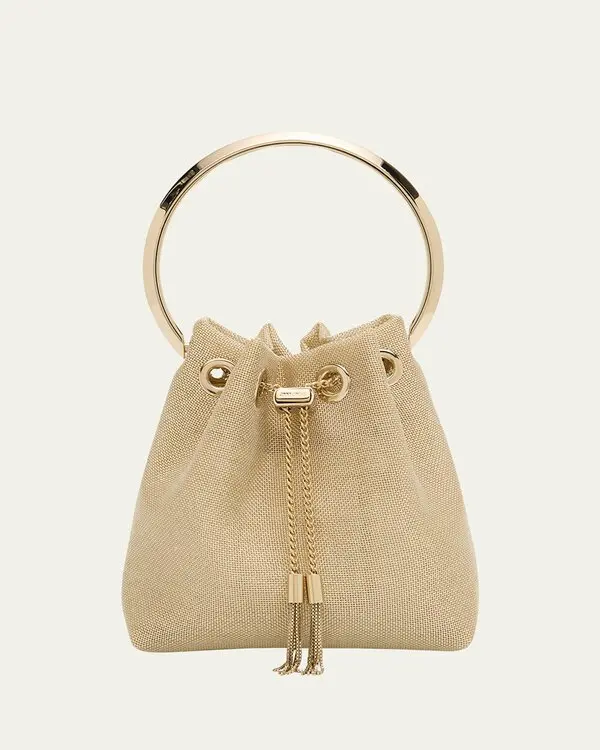 JIMMY CHOO Bon Bon Drawstring Bucket Bag - Champagne