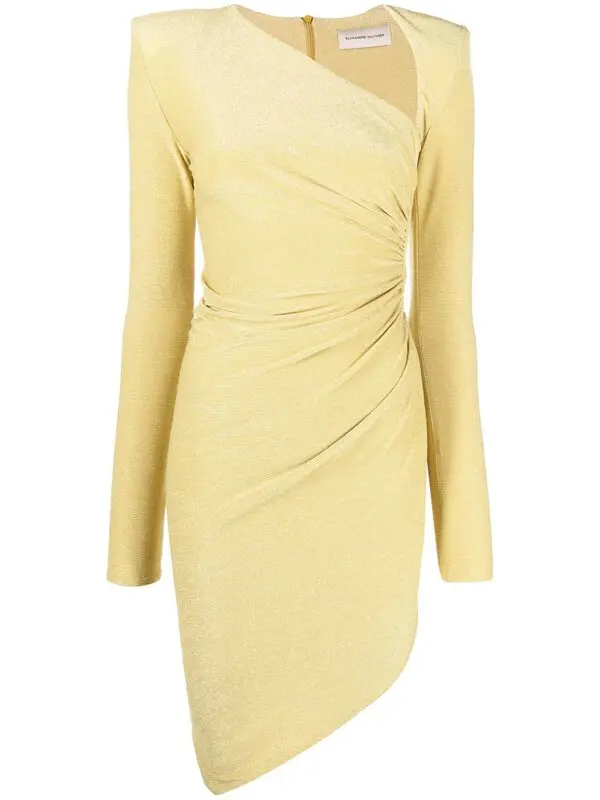 Alexandre Vauthier Metallic-sheen Asymmetric Fitted Dress